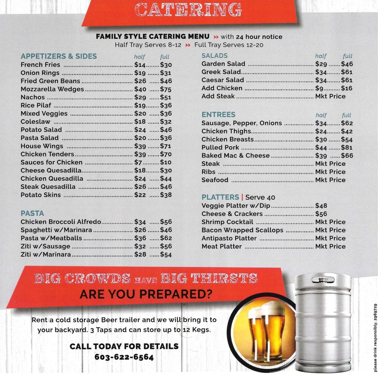 Catering - Auburn Pitts Bar and Grill